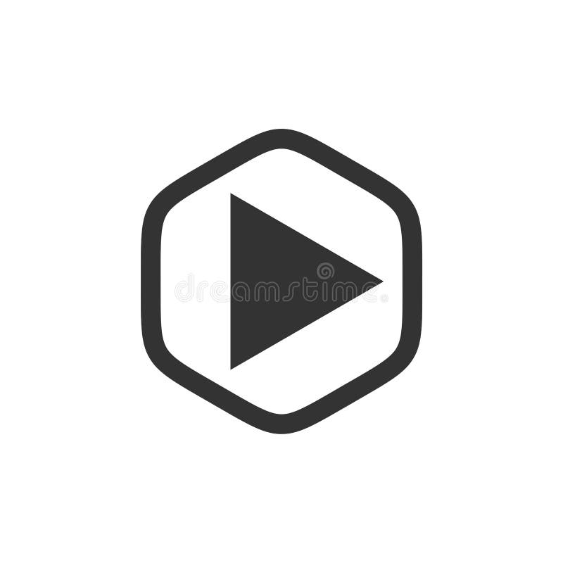 Play Button, Hexagon Shape Logo Template Illustration Design. Vector ...
