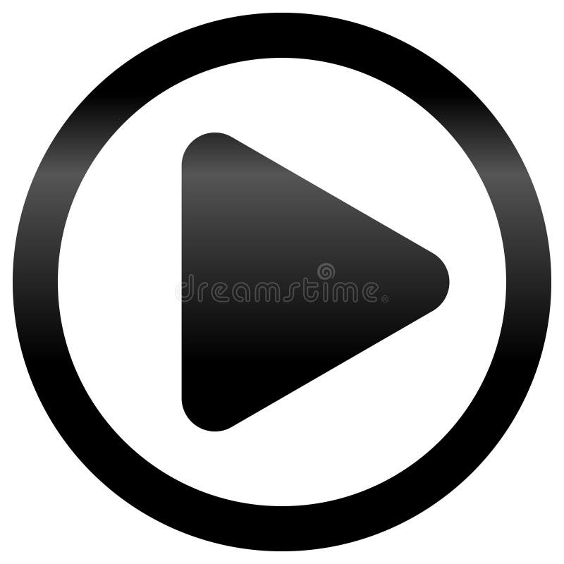 Play Button Icon - Black Classic Gradient, Isolated - Vector Stock Vector - Illustration of ...