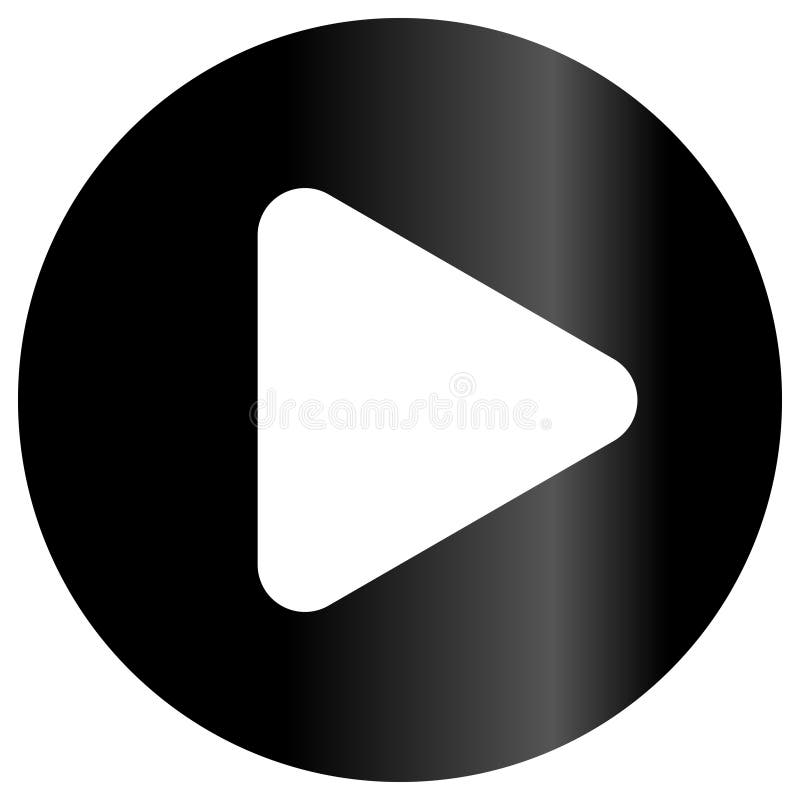 Play Button Icon - Black Classic Gradient, Isolated - Vector Stock ...