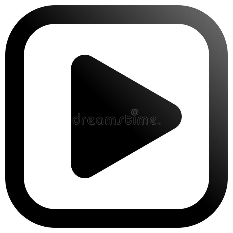 Play Button Icon - Black Classic Gradient, Isolated - Vector Stock ...
