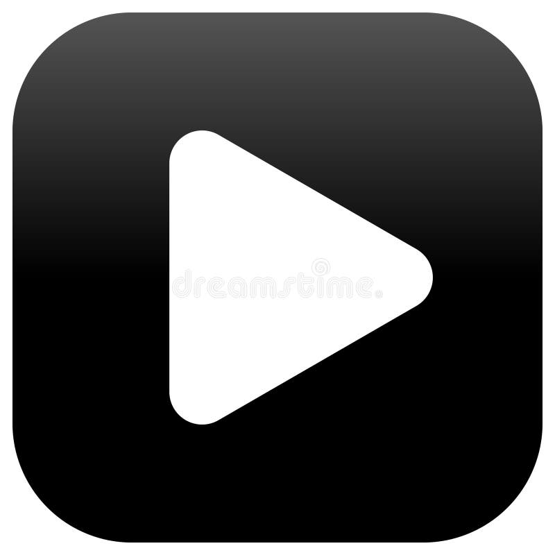 Play Button Icon - Black Classic Gradient, Isolated - Vector Stock ...