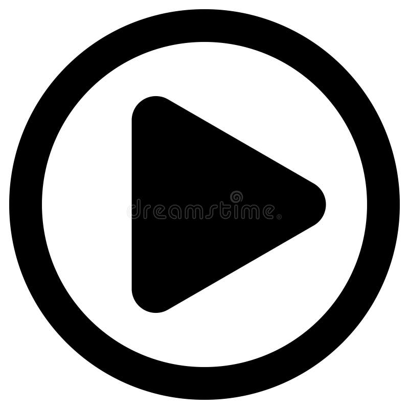 Play Button Icon - Black Classic, Isolated - Vector Stock Vector ...