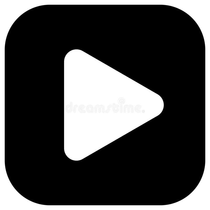 Play Button Icon - Black Classic, Isolated - Vector Stock Vector ...