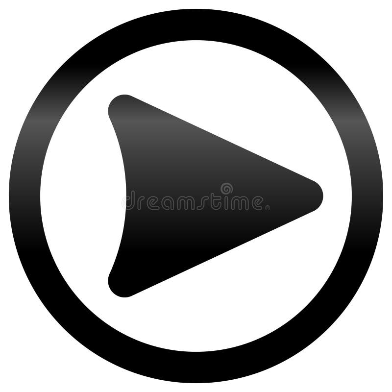 Play Button Icon - Black Slick Gradient, Isolated - Vector Stock Vector ...