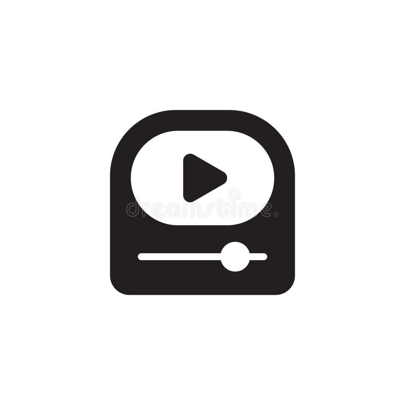 Play Button Icon in Flat Style. Music Player Vector Illustration on ...