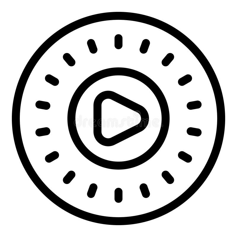 Play Button Icon Glowing with Light Rays Around it Stock Illustration ...