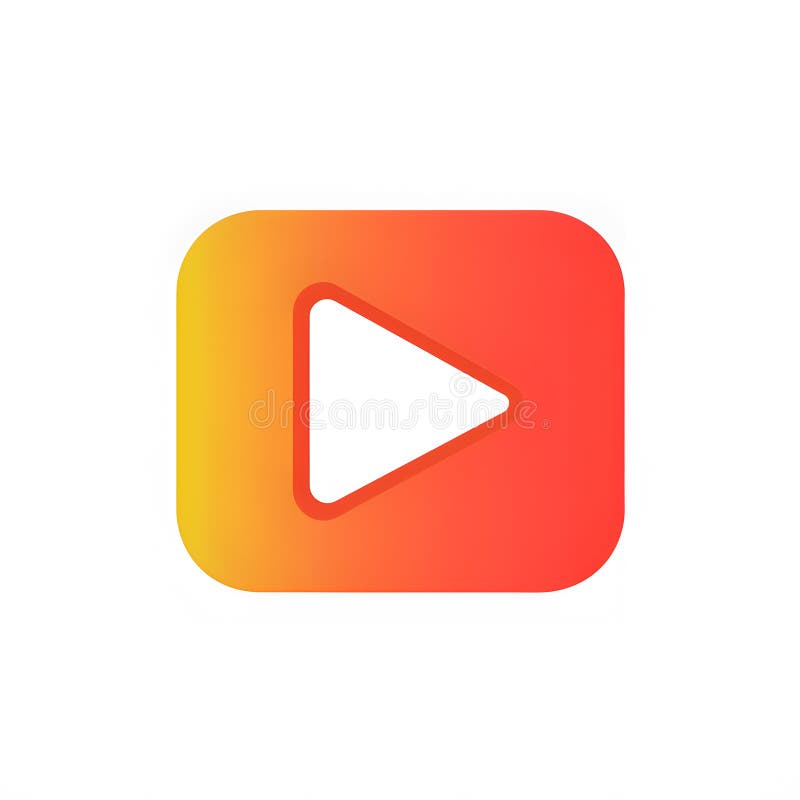 Play Button Icon in Gradient Style, Media Symbol Design Stock ...