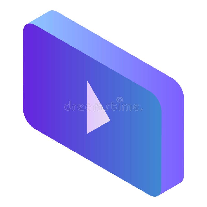 Play Button Icon, Isometric Style Stock Vector - Illustration of panel ...