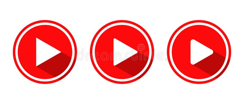 Play Button Icon with Long Shadow. Video Player App Concept Stock ...