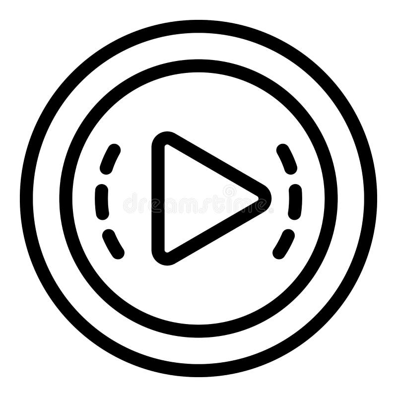 Play Button Icon, Outline Style Stock Vector - Illustration of inactive ...