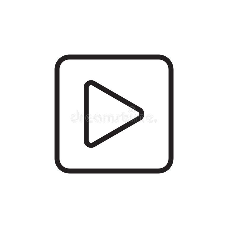 Play Button Icon Outline Vector for Web Ui Stock Vector - Illustration ...