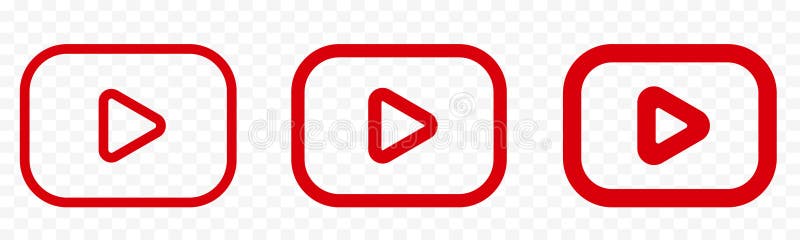 Play Button Icon. Red Play Button Logo Stock Vector - Illustration of ...