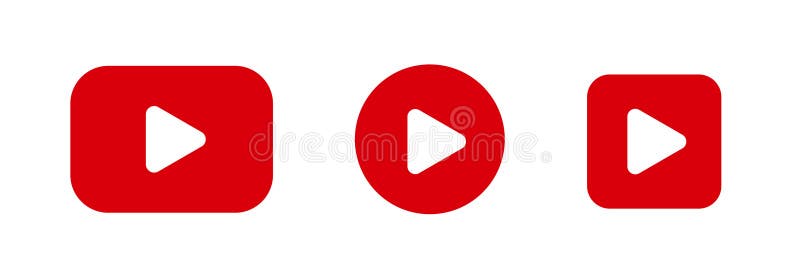 Play Button Icon in Red. Play Button Logo Simple Stock Vector - Illustration of square, movie ...