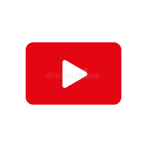 Play Button Icon. Red Rectangle with White Triangle. Video Play Symbol ...
