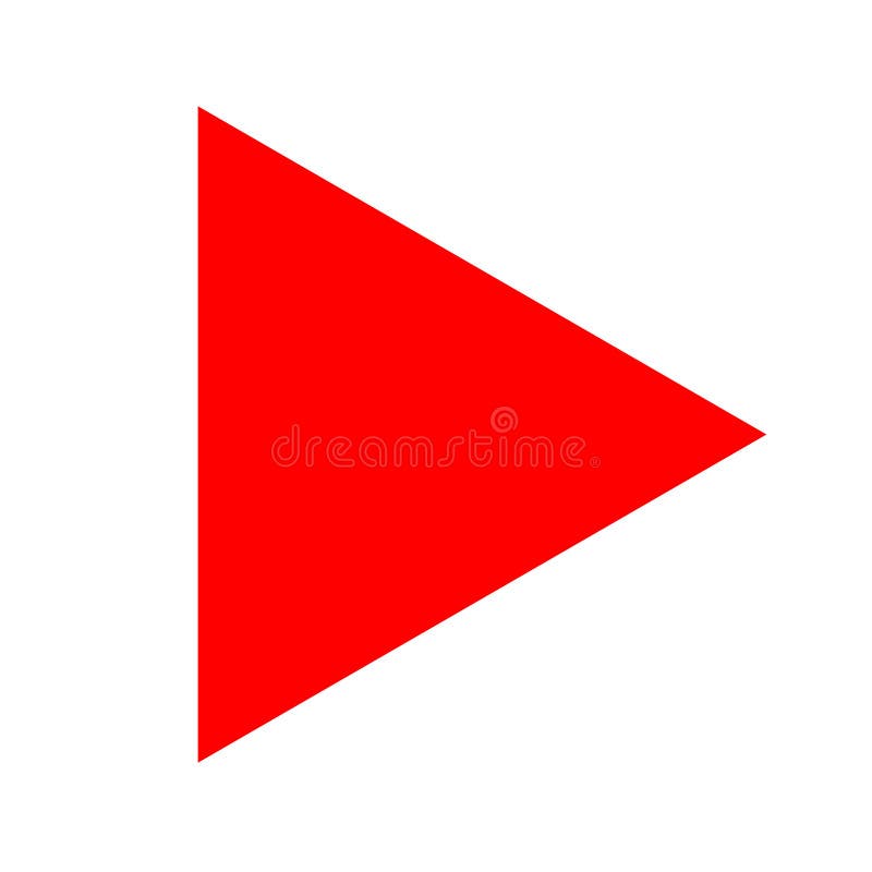 Play Button Icon. Red Triangle Vector Stock Illustration - Illustration ...