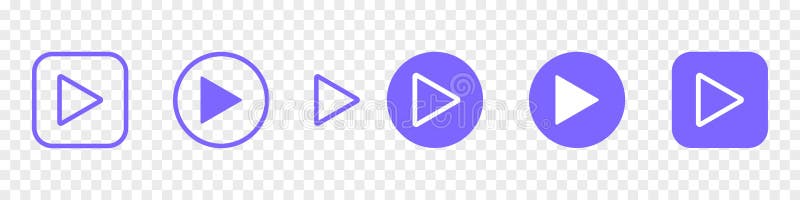 Play Button Icon Set. Modern Video and Audio Player. Vector ...