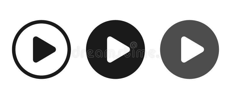 Play Button Icon. Simple Flat Design Stock Vector - Illustration of ...