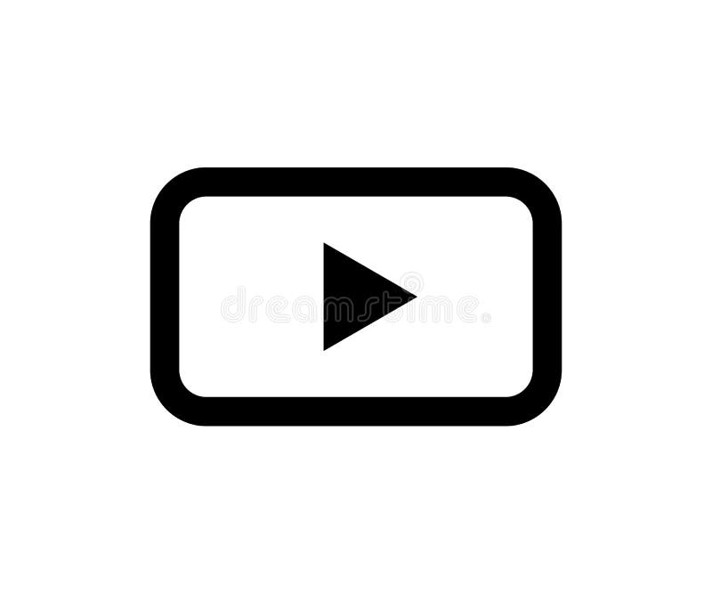 Play Button Icon Social Media Sign Isolated on White Background. for ...