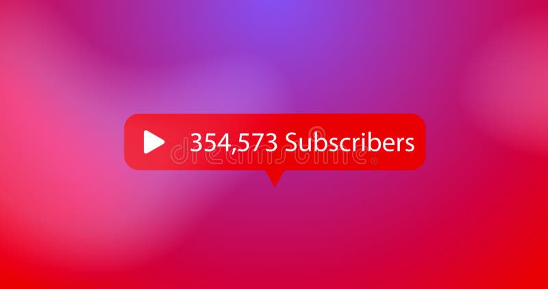 Play Button Icon, Subscribers Text and Increasing Numbers on Speech ...