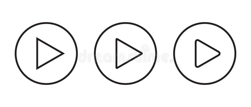 Play Button Icon Vector in Line Style. Streaming Video Sign Symbol ...