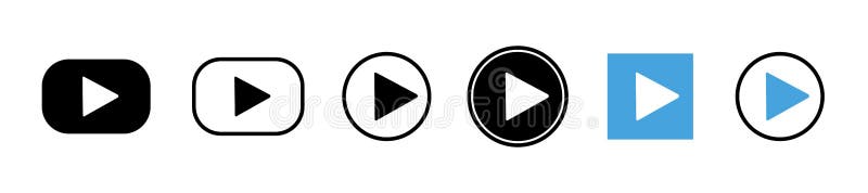 Play Button Icon Vector Symbol. Music Video Start Sign Stock ...