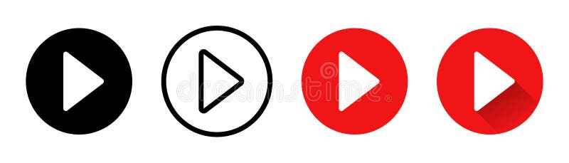 Video Button. Red Play Icon Button. Isolated Vector Illustration. Arrow ...