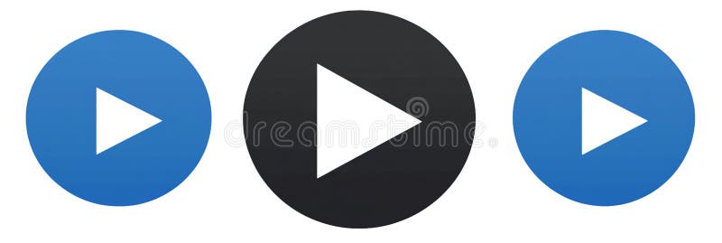 Play Button Icons - Blue and Black - Vector Illustration Stock Image ...