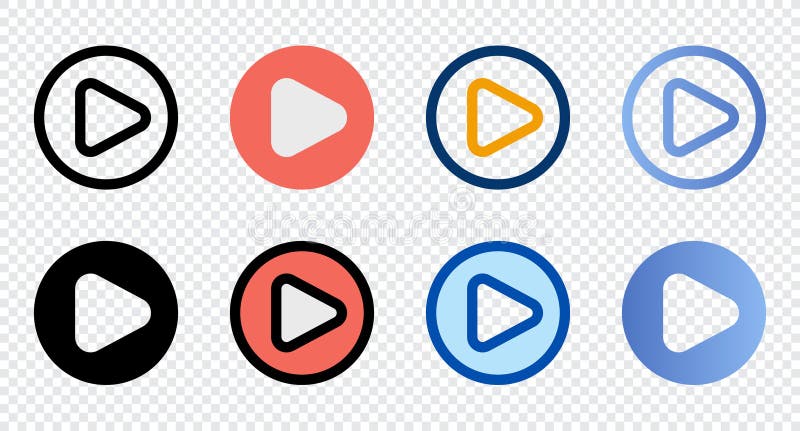 Play Button Icons in Different Style. Play Button Icons. Different ...