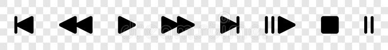 Play Button Icons. Player Buttons Icons Set. Audio or Video Player ...