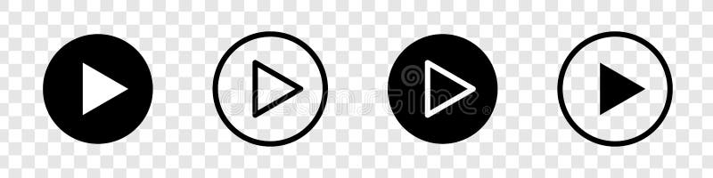 Play Button Icons. Set of Symbol on a Transparent Background. Video ...