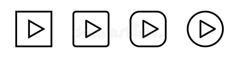 Play Button Icons. Set of Symbol on a White Background. Video Audio ...