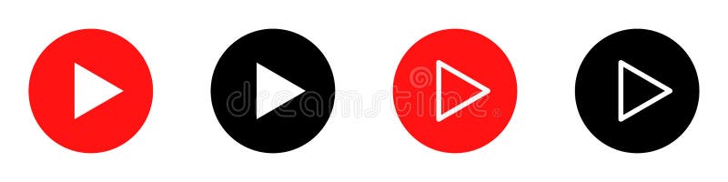 Play Button Icons. Set of Symbol on a White Background. Video Audio ...