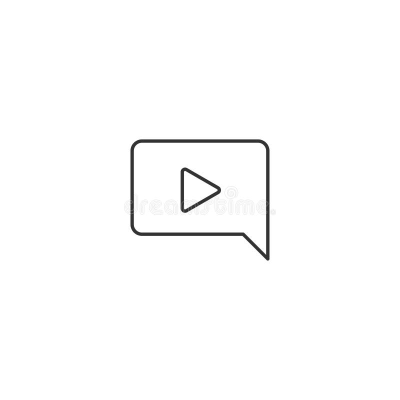 Play Button Line Icon. Video Start Media Channel Stock Vector ...