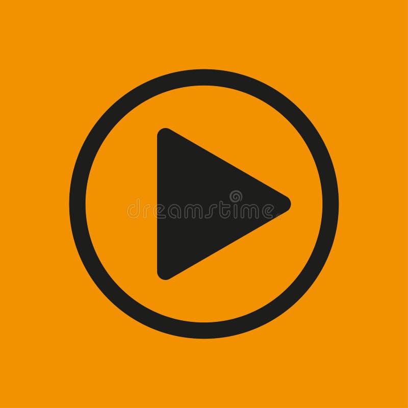 Play Button on an Orange Background. Simple Vector Illustration Stock ...