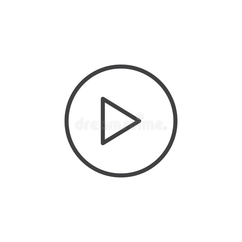 Play button outline icon stock vector. Illustration of start - 121309627