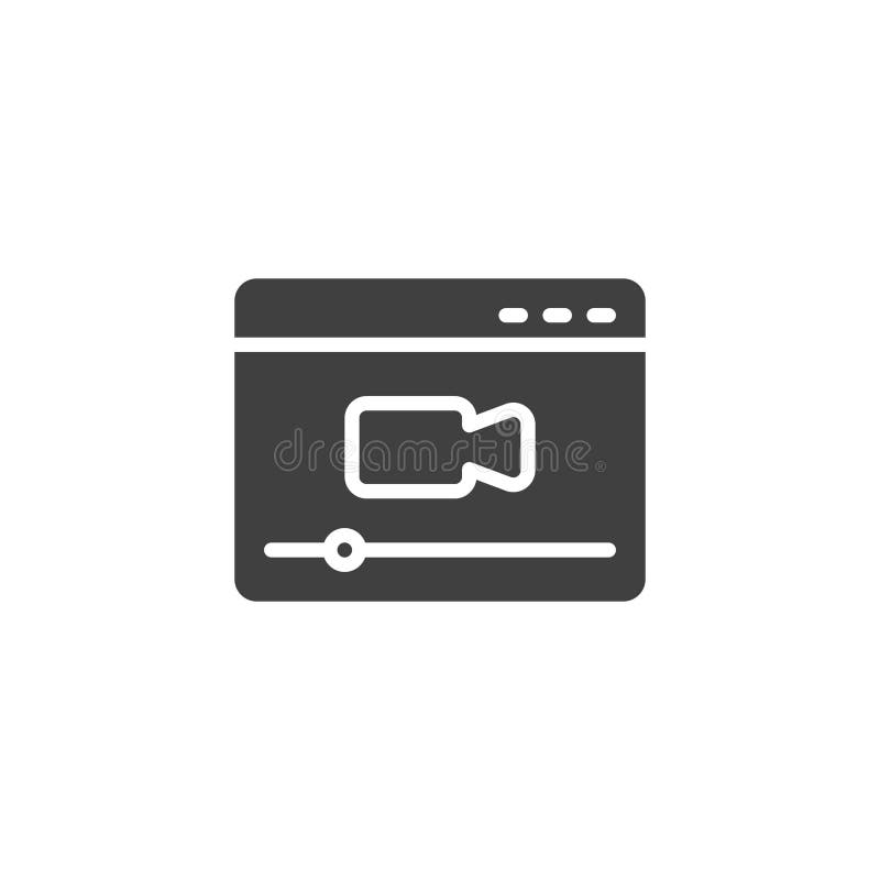 A Play Button Over a Video Thumbnail on a Screen Vector Icon Stock ...