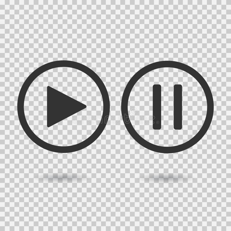 Play Button and Pause Button. Stock Vector - Illustration of flat ...
