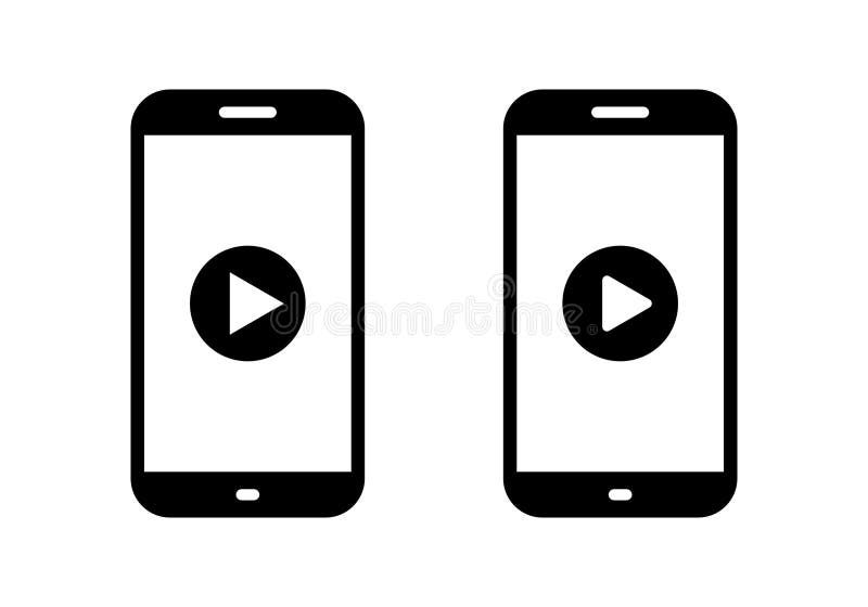 Play Button on Phone Screen Icon. Streaming Video UI Concept Stock ...