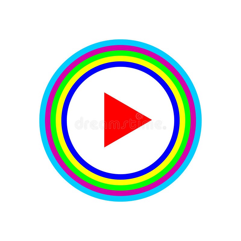 The Play Button with a Rainbow Border, Usually for Videos and Music ...