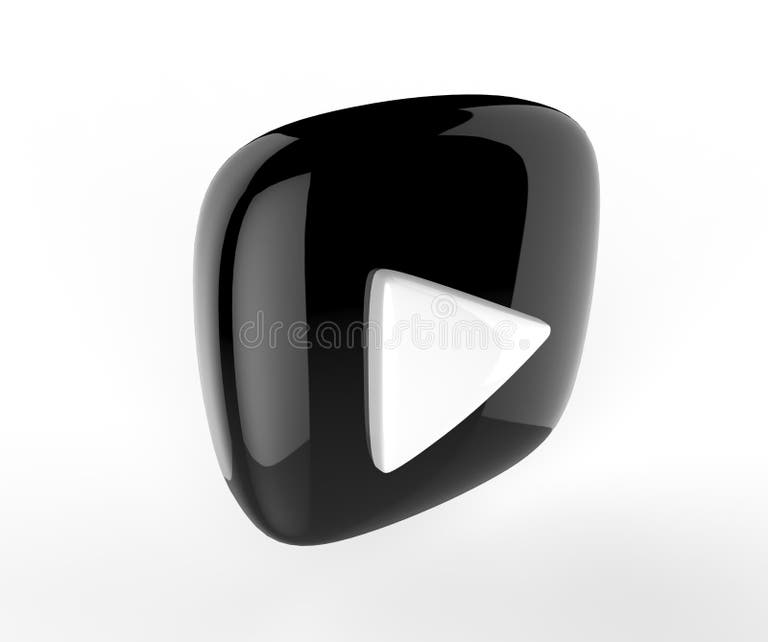 Play Button 3d Rendering Illustration. Stock Illustration ...