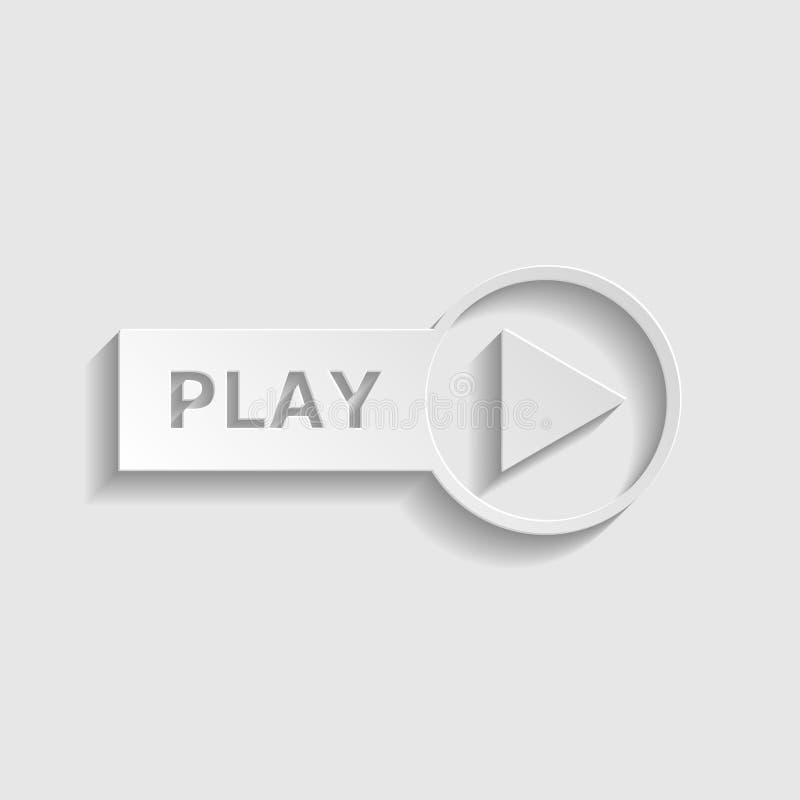 Play Button Sign. Paper Style Icon. Illustration. Stock Vector ...