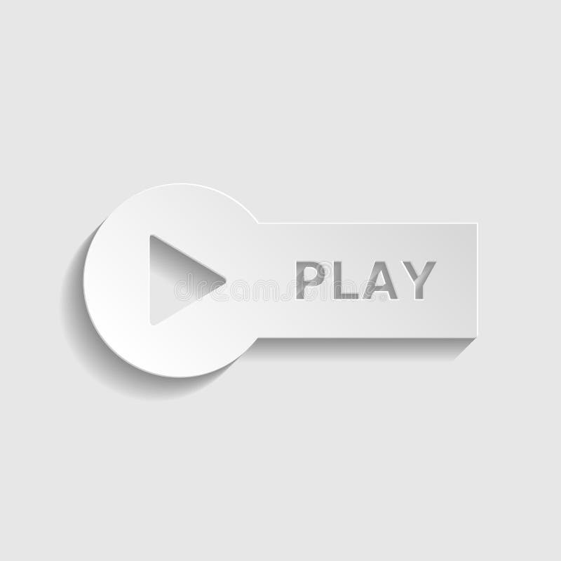 Play Button Sign. Paper Style Icon. Illustration. Stock Vector ...