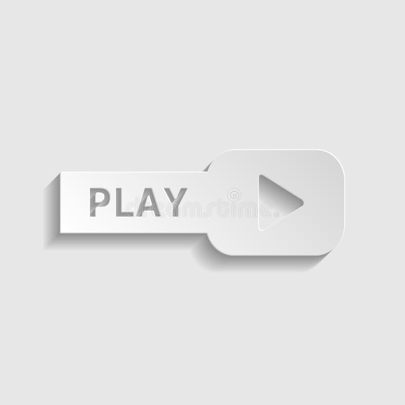 Play Button Sign. Paper Style Icon. Illustration Stock Illustration ...
