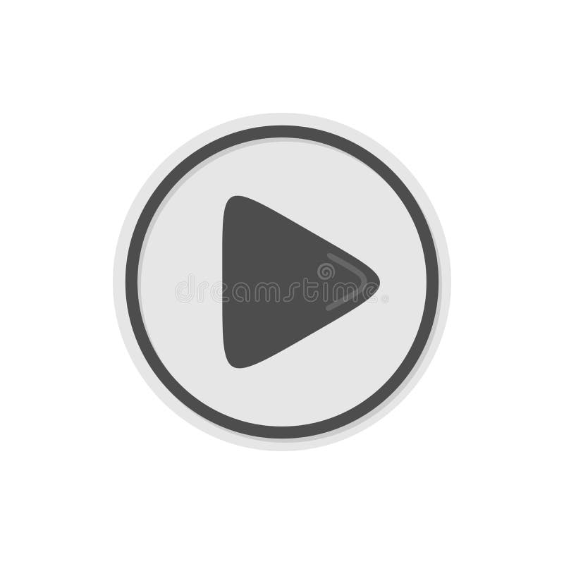Play Button Simple Icon White Design Stock Vector - Illustration of ...