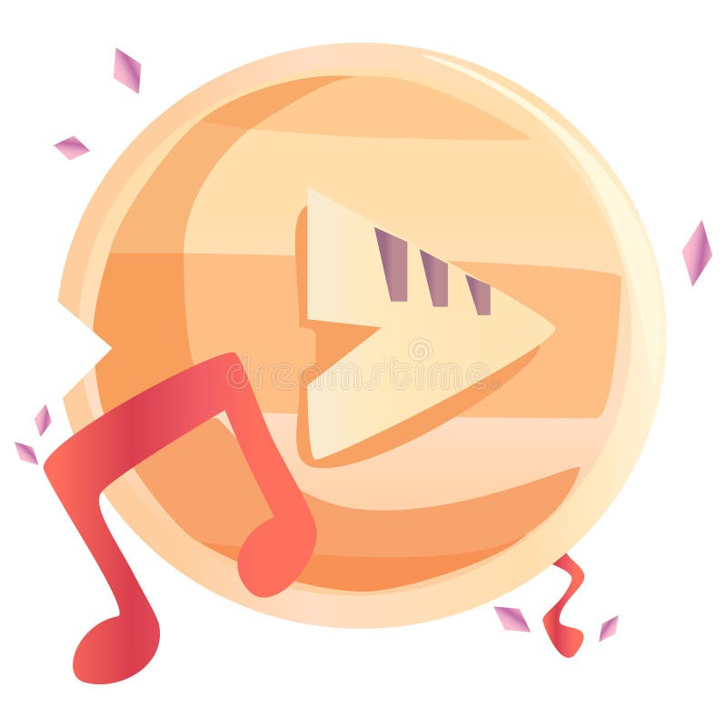 Colourful Music Play Button in White Background. Stock Vector ...