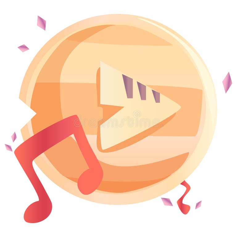 Colourful Music Play Button in White Background. Stock Vector ...