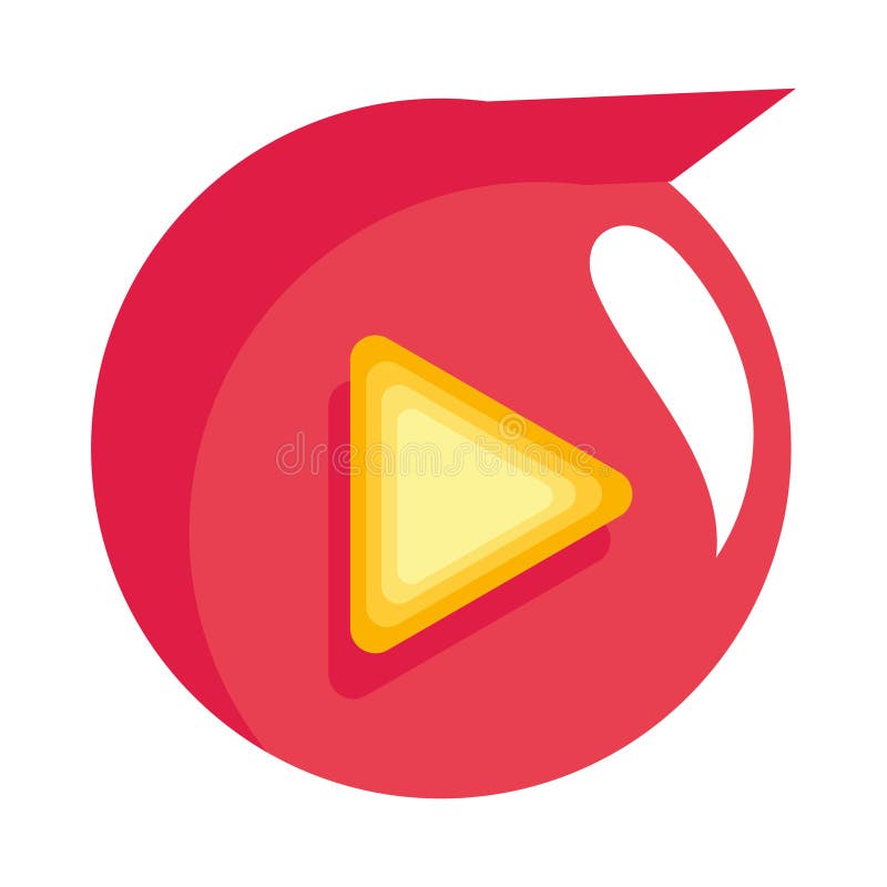 Play Button in Speech Bubble Stock Vector - Illustration of button ...