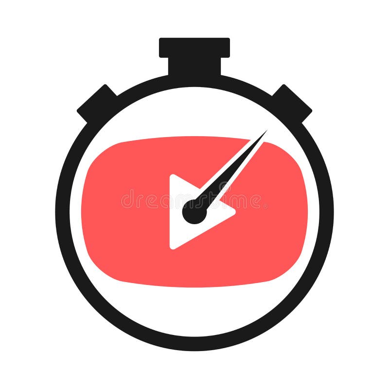 Play Button and Stopwatch Vector Icon Stock Vector - Illustration of ...