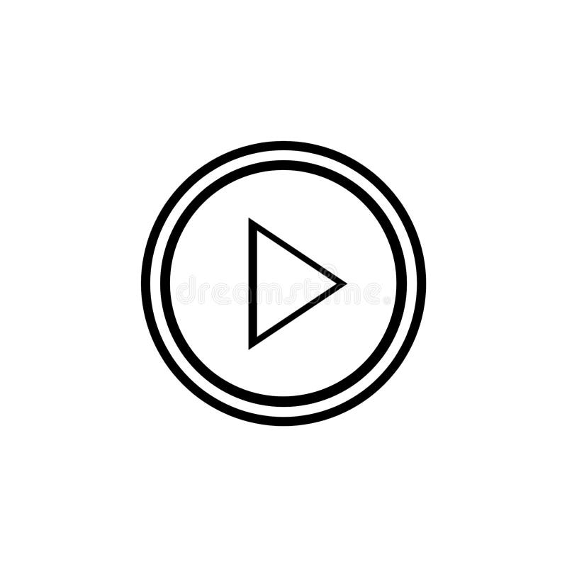 Play Button Style Isolated on Circle White. Audio or Video Icon Stock ...