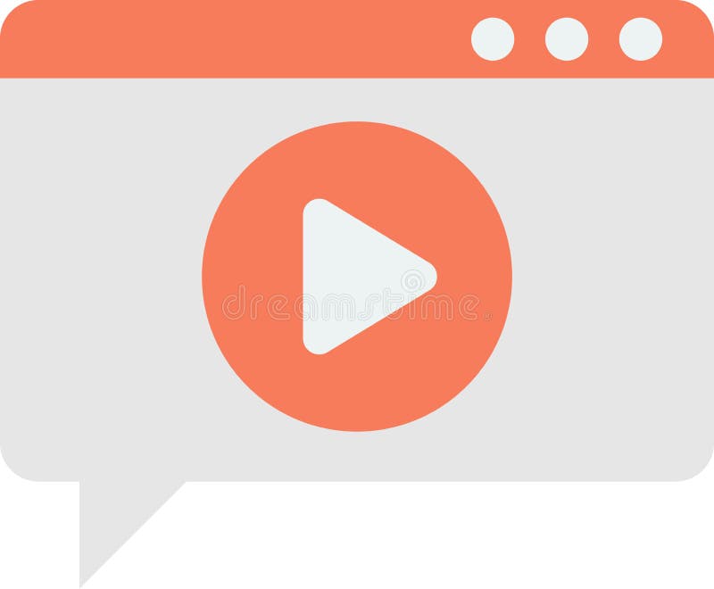 Play Button and Text Box Illustration in Minimal Style Stock Vector ...